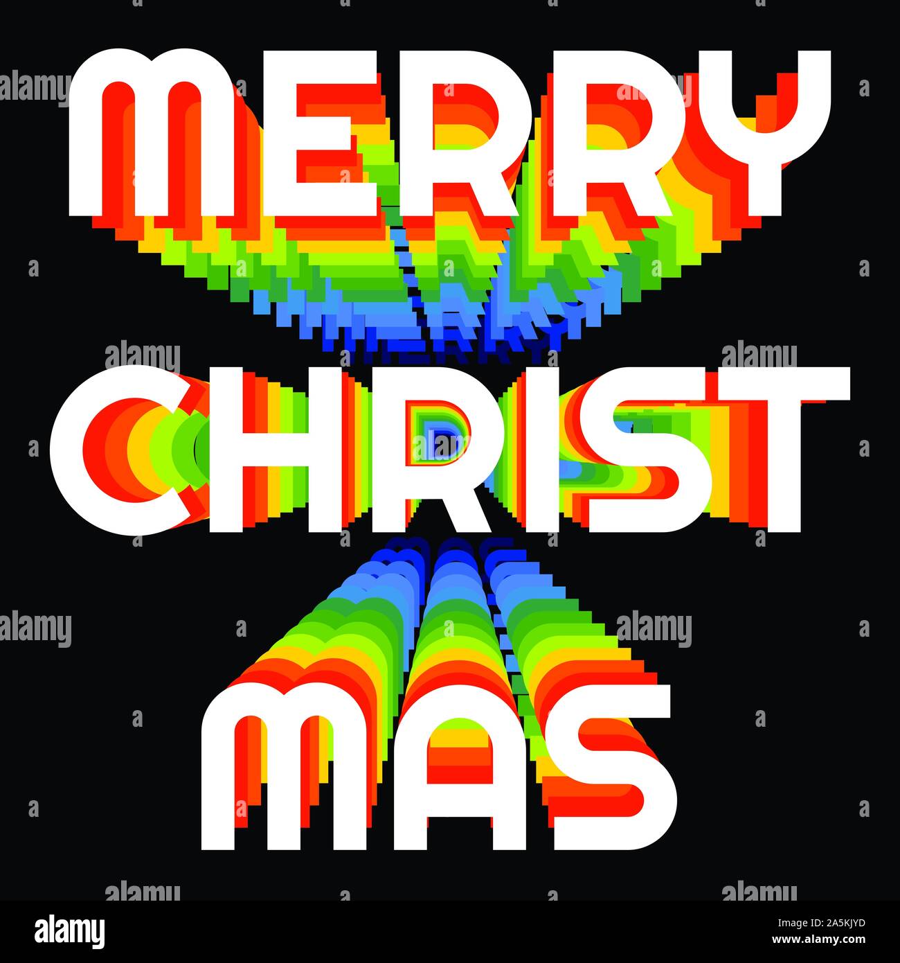 Merry Christmas typography wording with colors blending style with ...