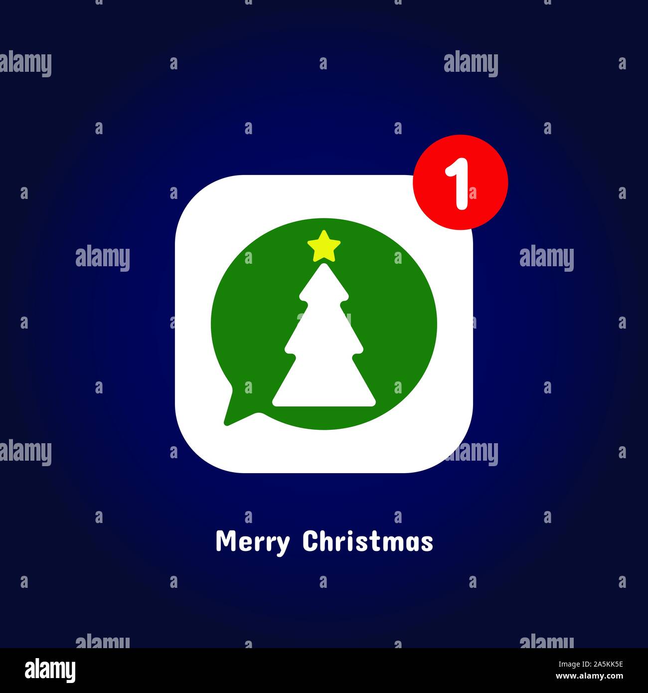 Christmas tree icon with notification in flat design Stock Vector Image ...