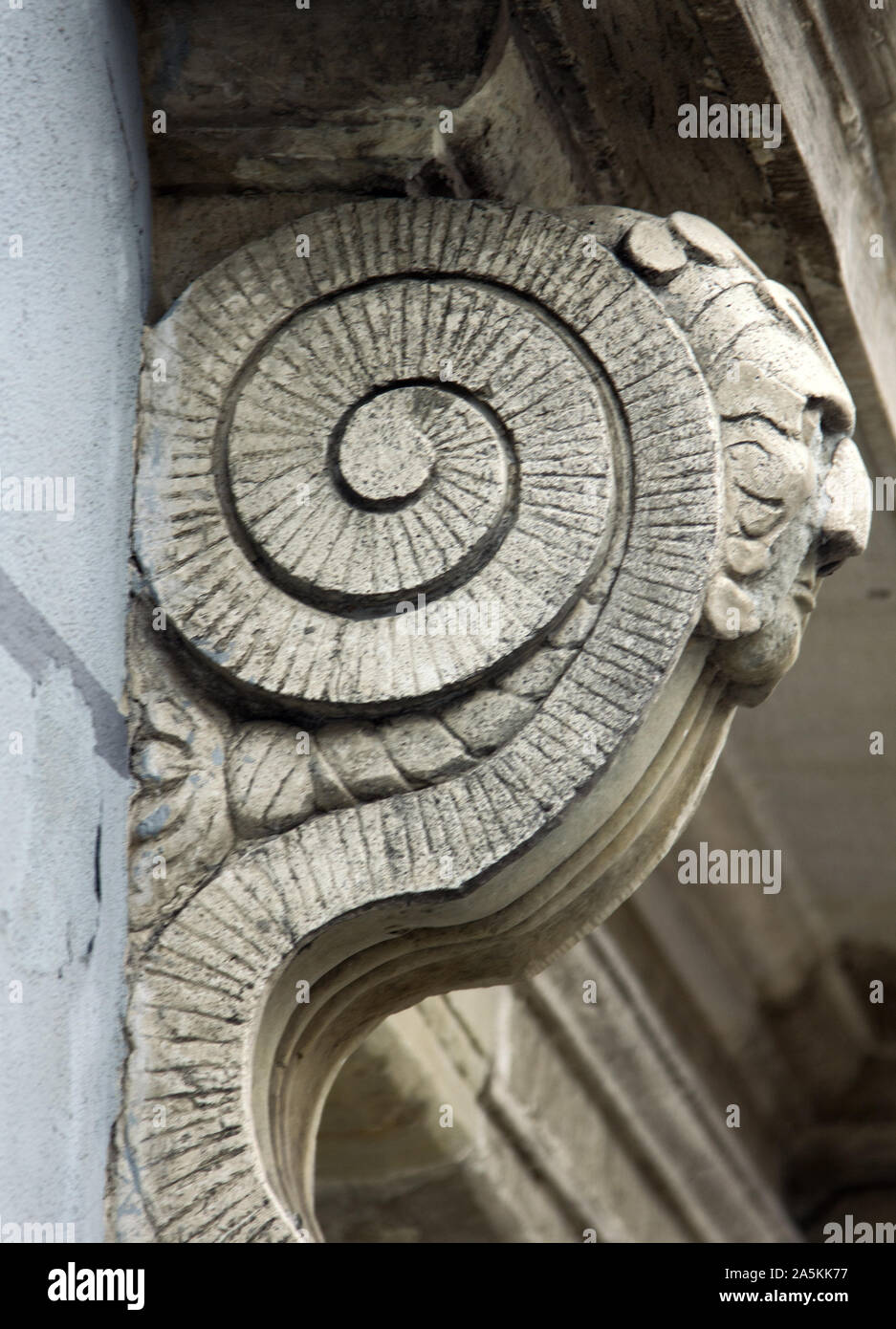Architectural scenery of the ancient balconies and porches of old ...