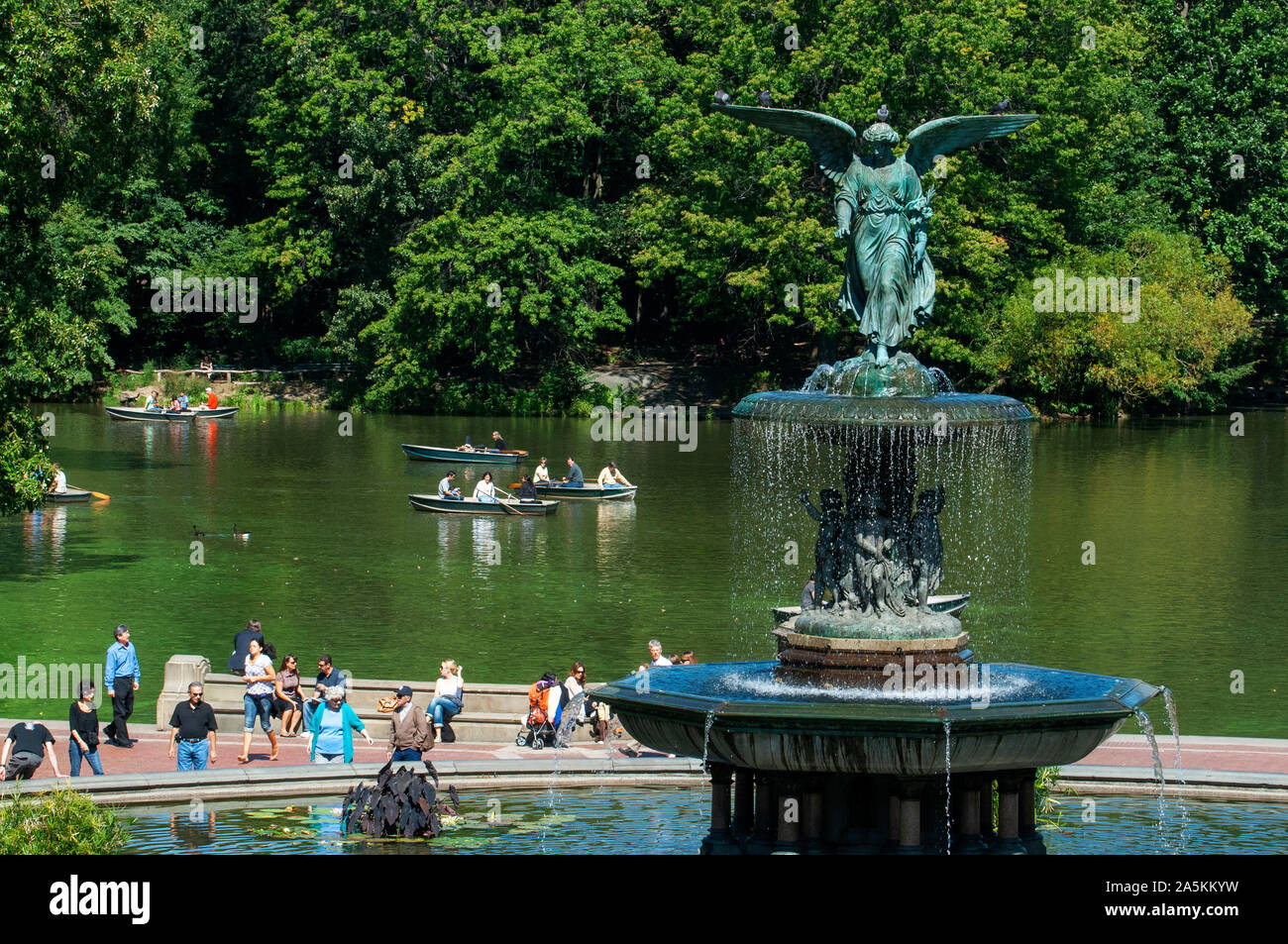 Bethesda Fountain, Central Park, New York City. The sculpture is call ...