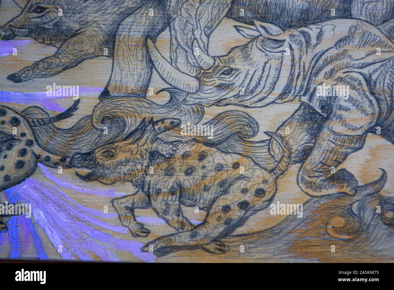 Animals fleeing from Noah's Arche Stock Photo - Alamy