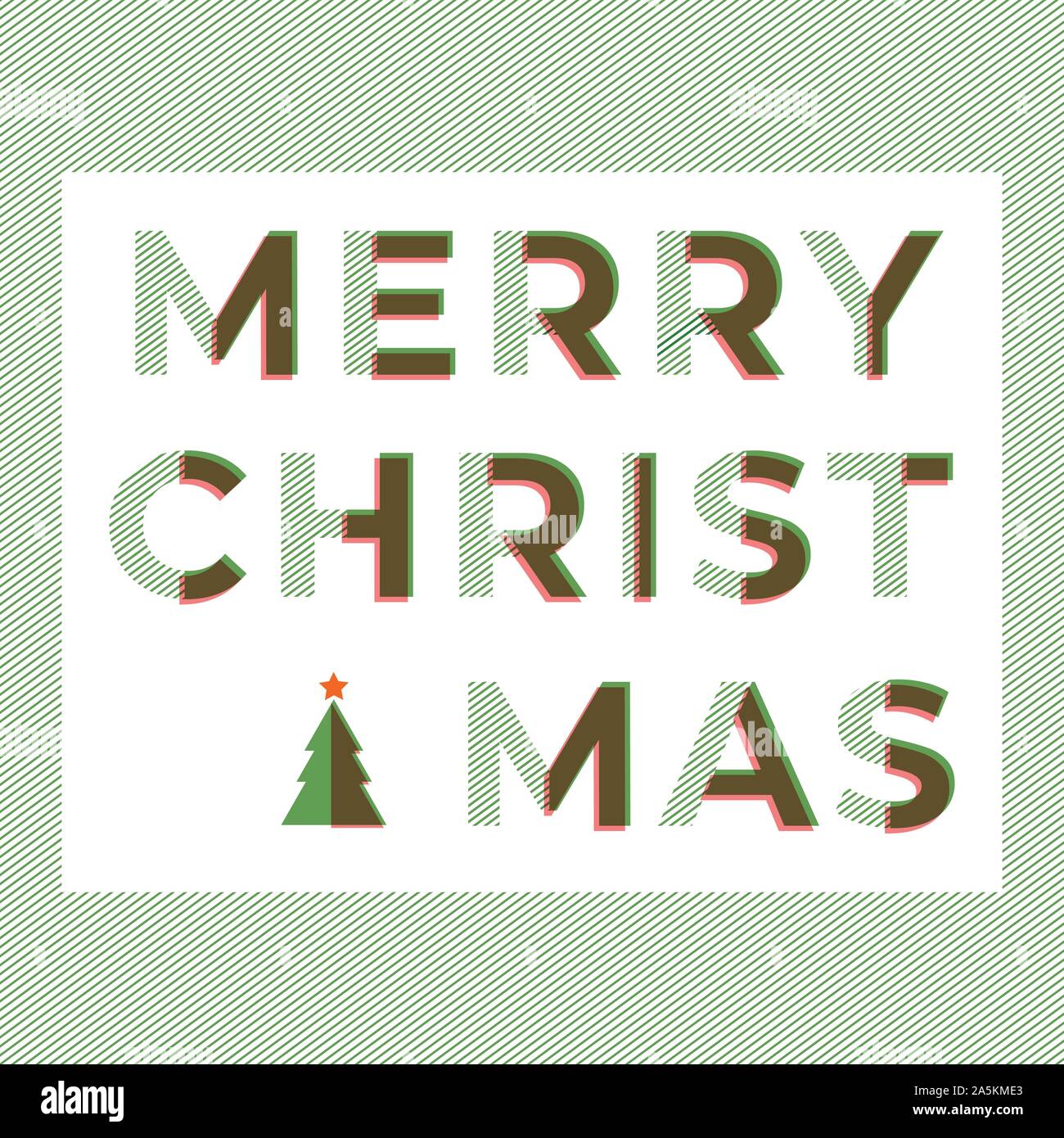 Merry Christmas typography wording in green and red colors by ...
