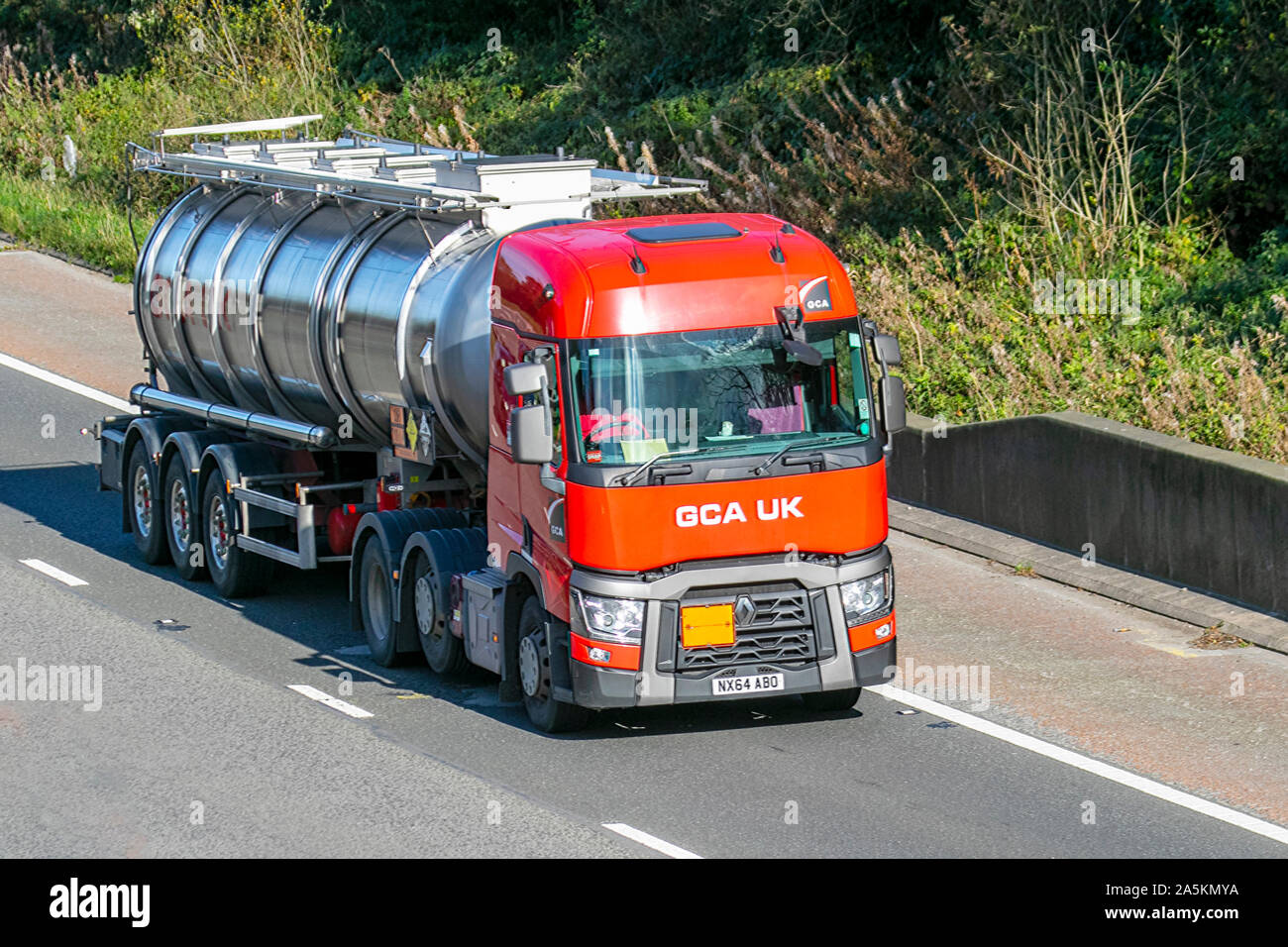 2014 orange Renault Trucks T (T); GCA UK Haulage delivery trucks ...