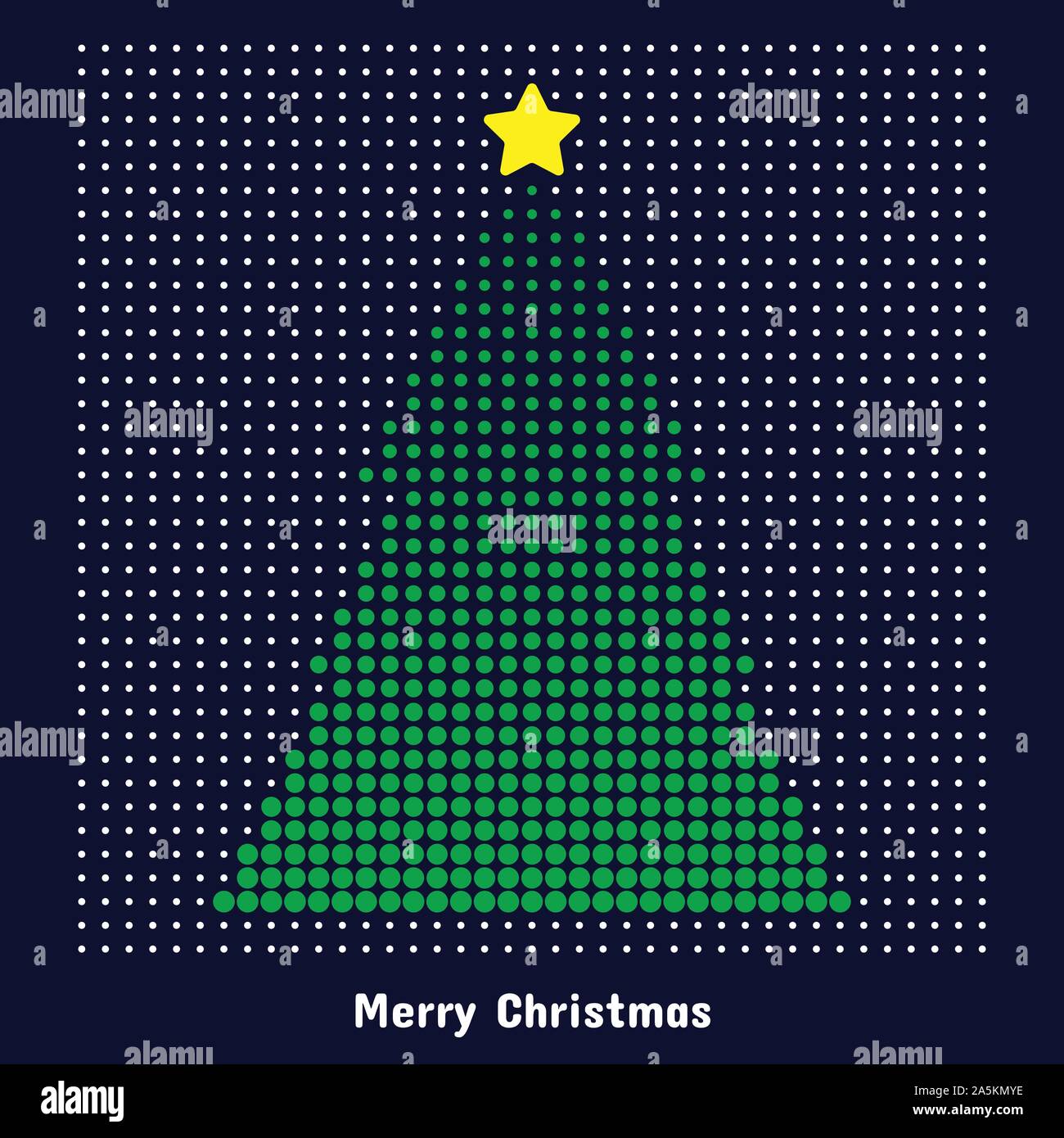 Christmas tree combined by several dots - design for greeting card and ...