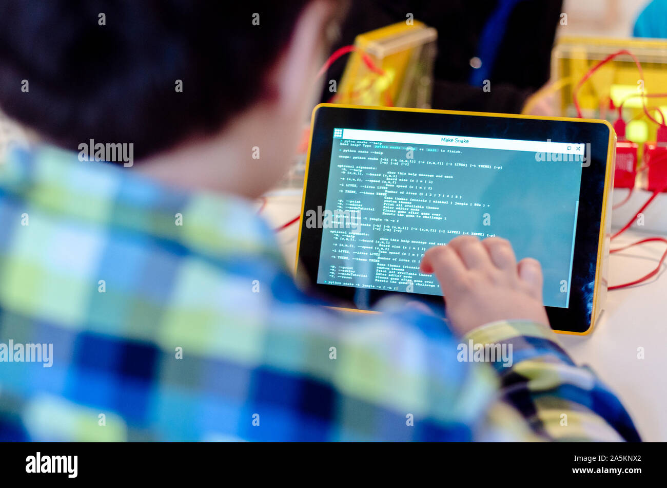 Kids learning coding. Educational concept Stock Photo - Alamy Kids learning coding. Educational concept Stock Photo - Alamy