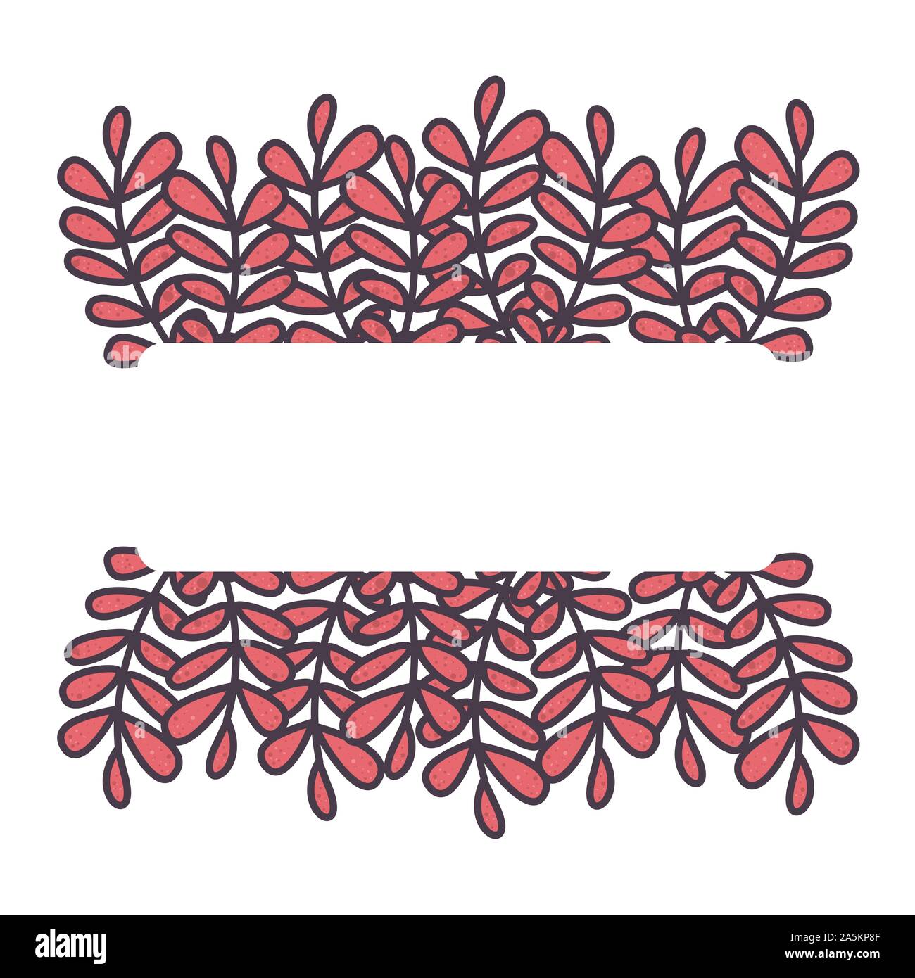 Vector autumn rectangle frame with branches. Colorful nature background ...