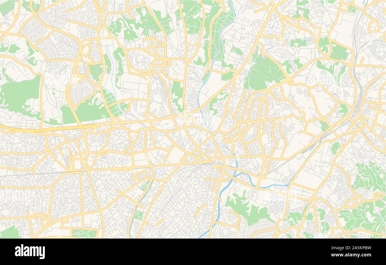 Printable street map of Fujisawa, Prefecture Kanagawa, Japan. Map ...