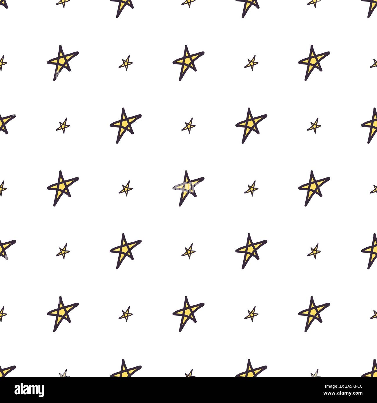 Hand drawn star seamless pattern for wallpaper design, print, wrapping ...