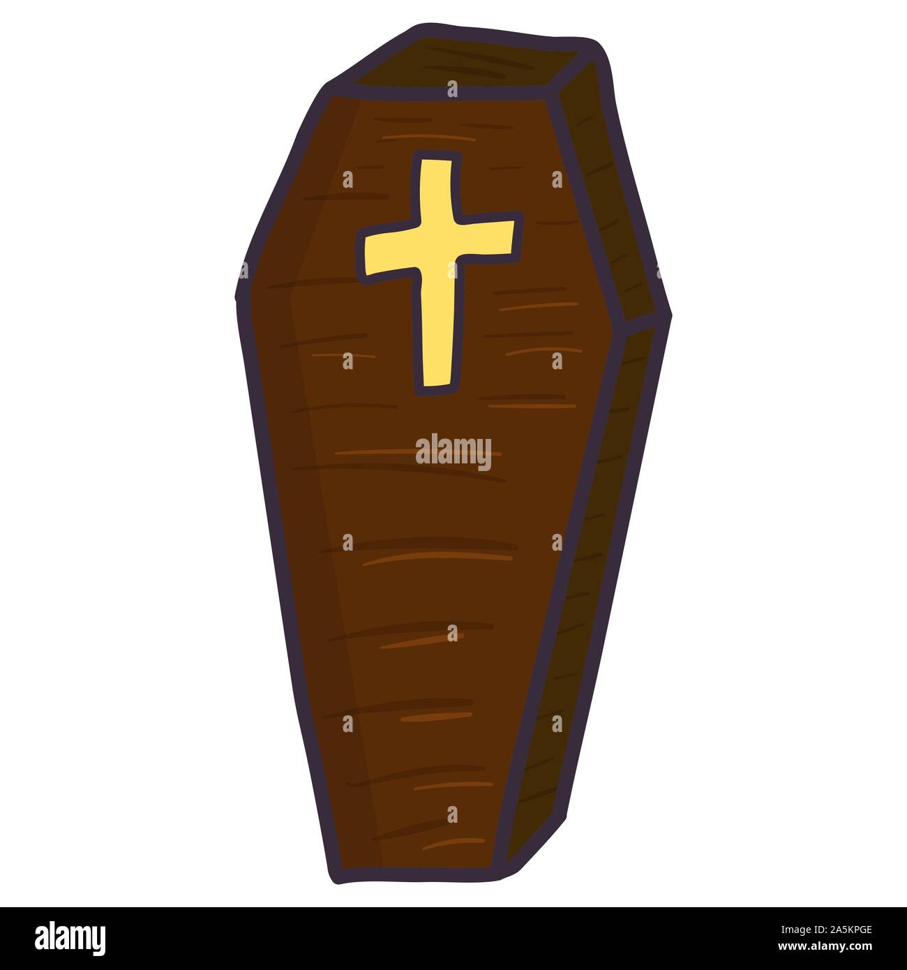 Flat illustration with coffin icon. Halloween horror illustration ...