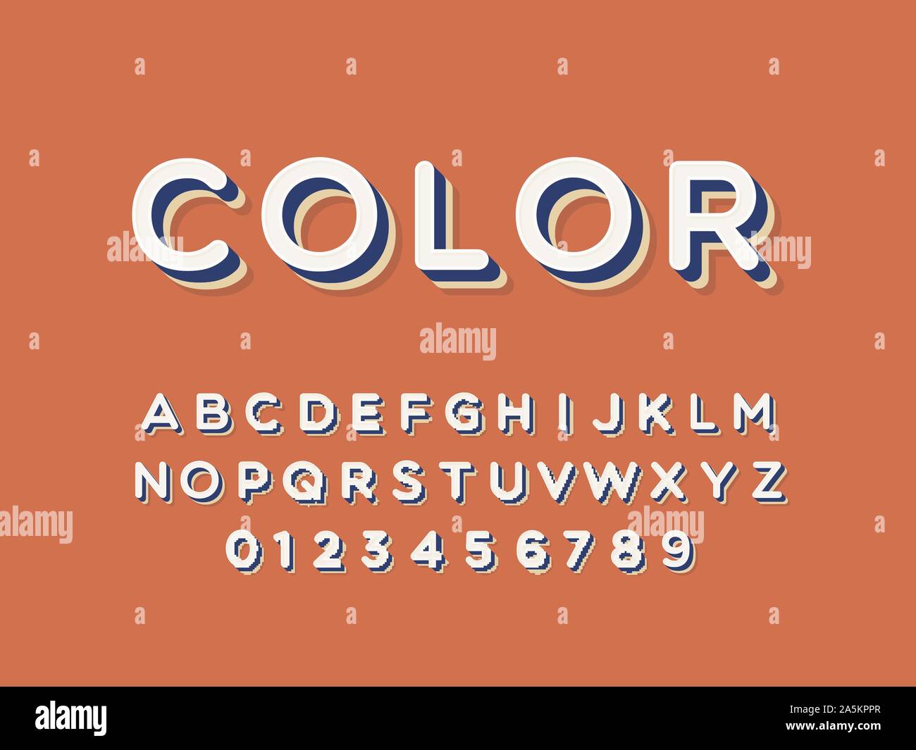Retro color font and alphabet. Stock vector Stock Vector Image & Art ...