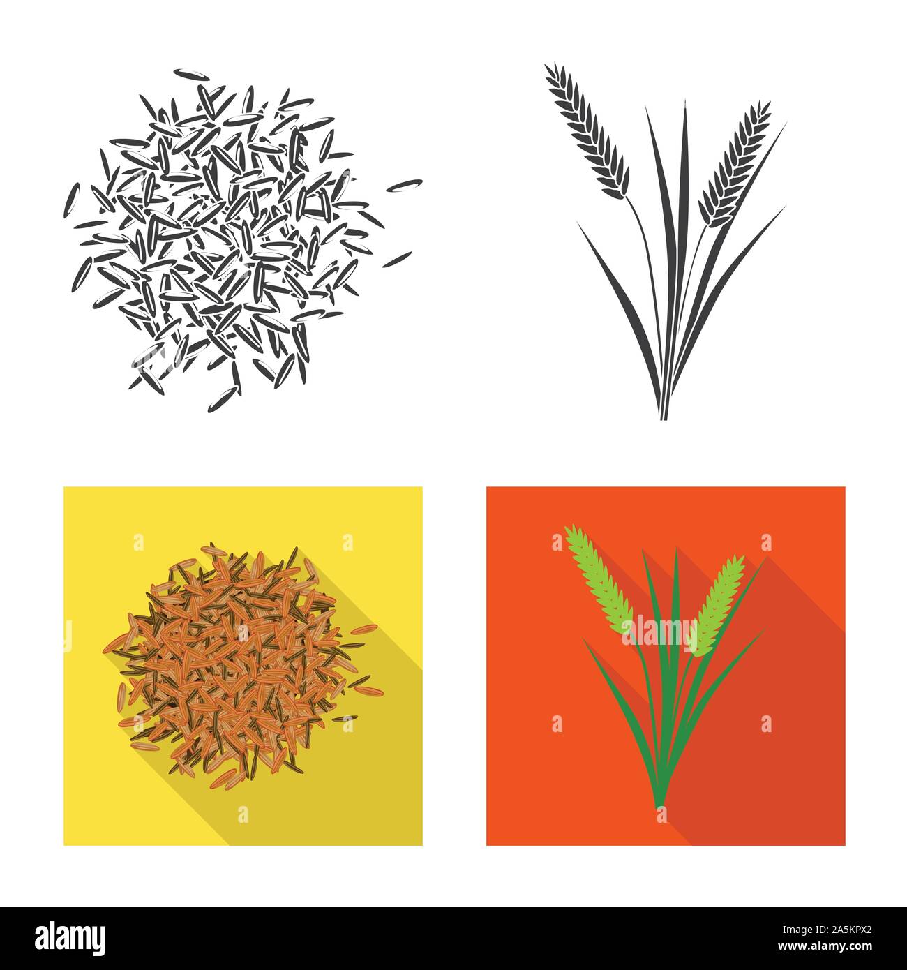 Vector illustration of crop and ecological sign. Set of crop and ...