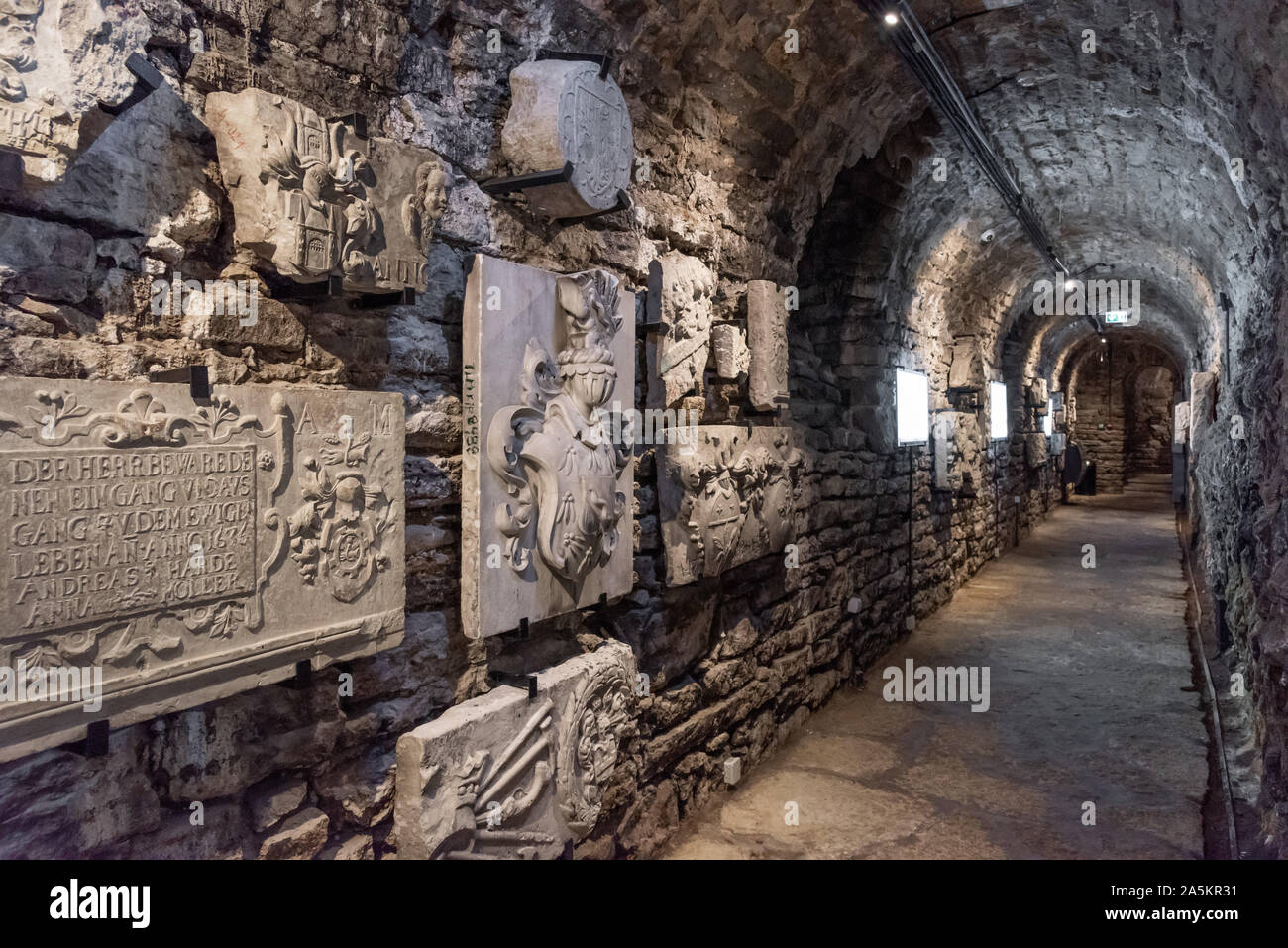Carved Stone Museum, Bastion passages & tunnels, Tallinn, Estonia Stock ...