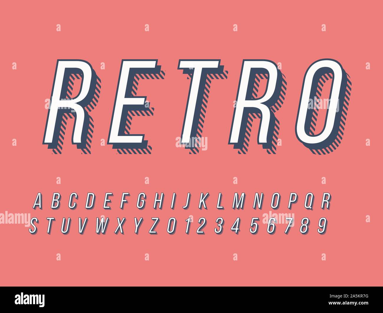 Retro color font and alphabet. Stock vector Stock Vector Image & Art ...