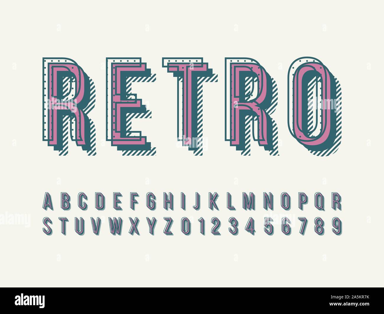 Retro color font and alphabet. Stock vector Stock Vector Image & Art ...