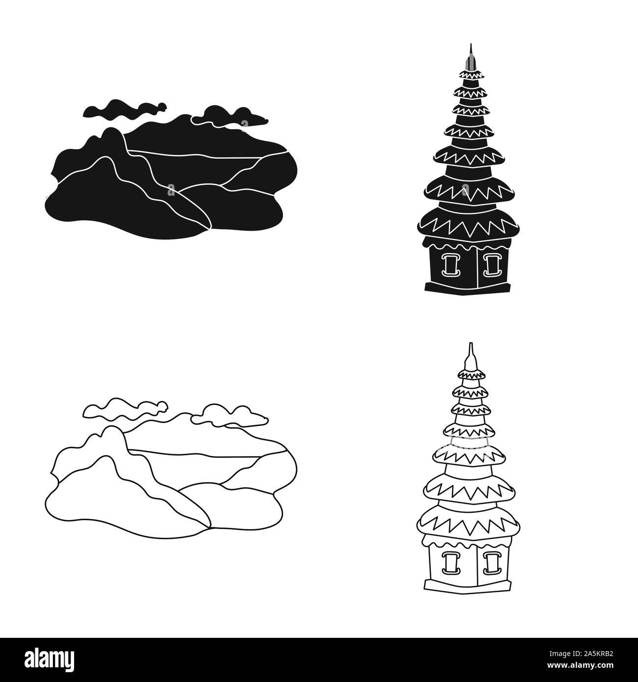 Vector illustration of and travel symbol. Collection of and traditional ...