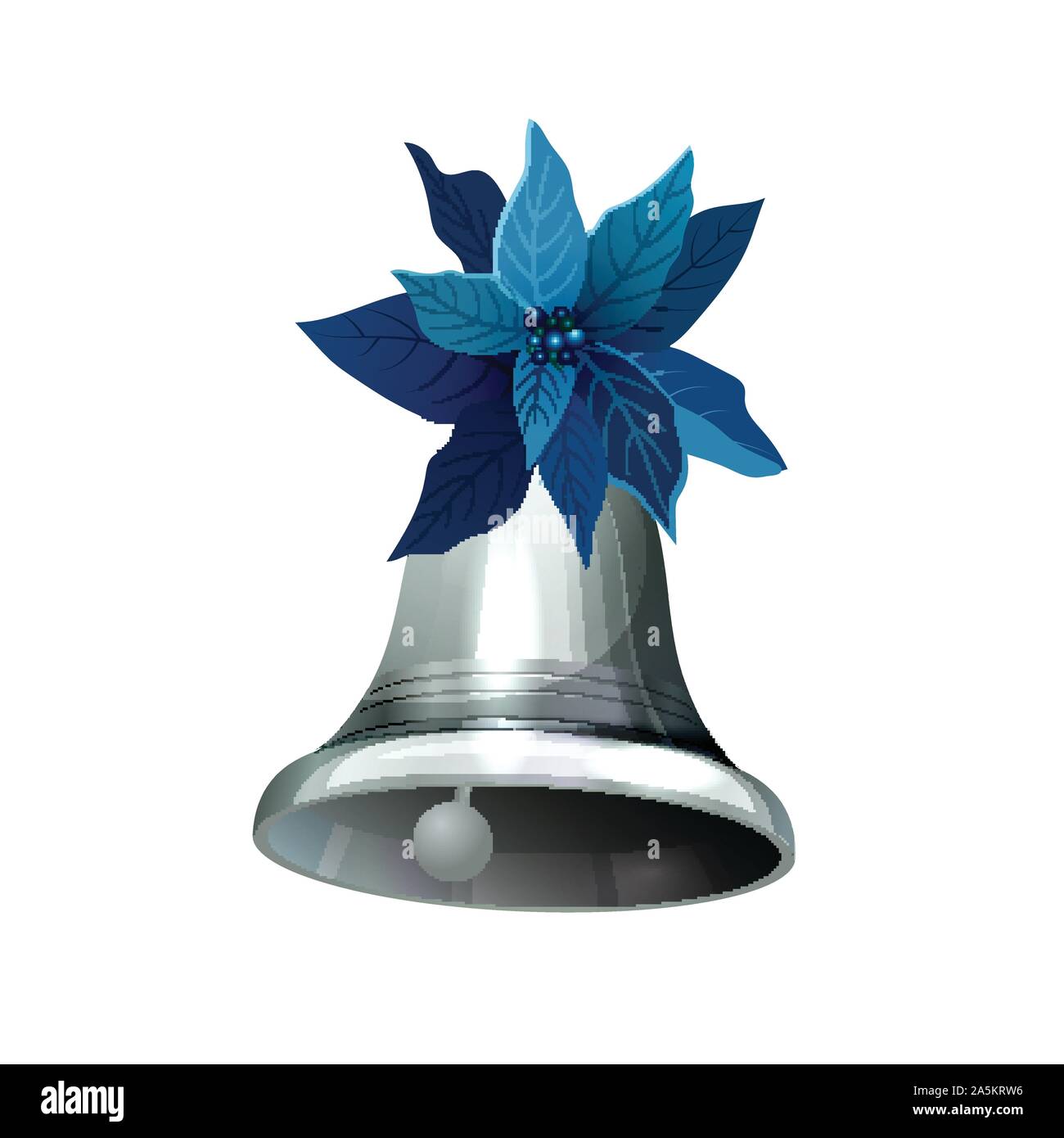 Realistic silver bell isolated on white Stock Vector Image & Art - Alamy