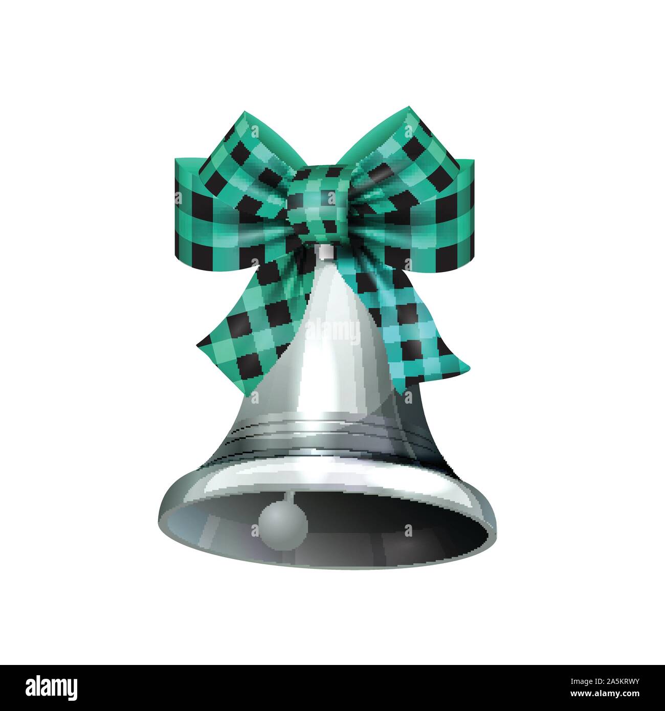 Realistic silver bell isolated on white Stock Vector Image & Art - Alamy