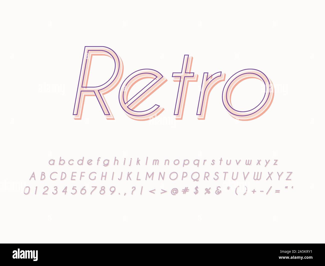 Retro color font and alphabet. Stock vector Stock Vector Image & Art ...