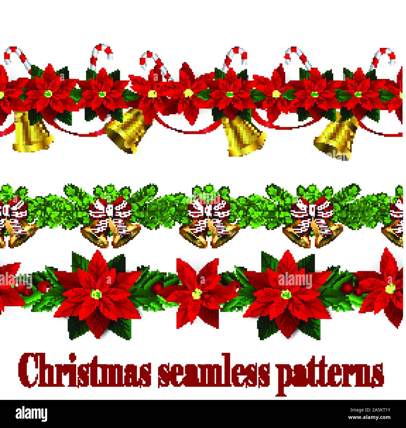 Christmas horizontal seamless set background Stock Vector Image & Art ...