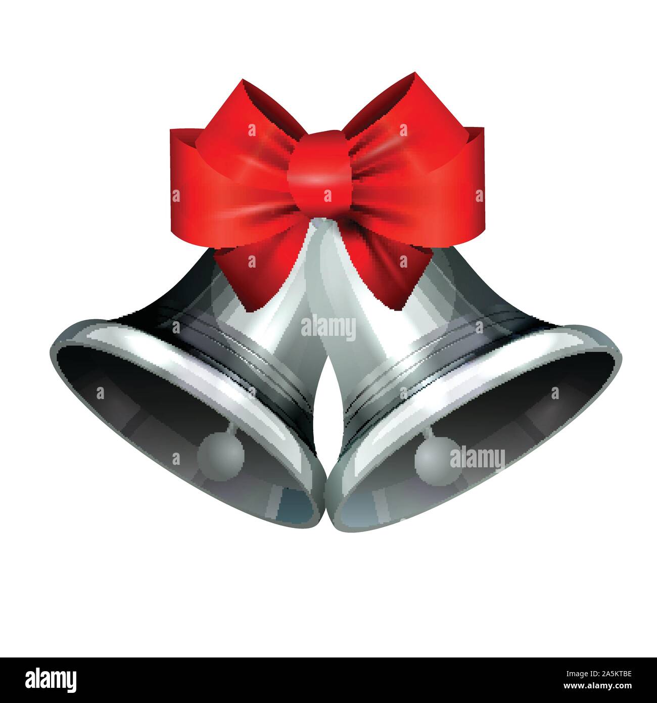 Realistic silver bell isolated on white Stock Vector Image & Art - Alamy