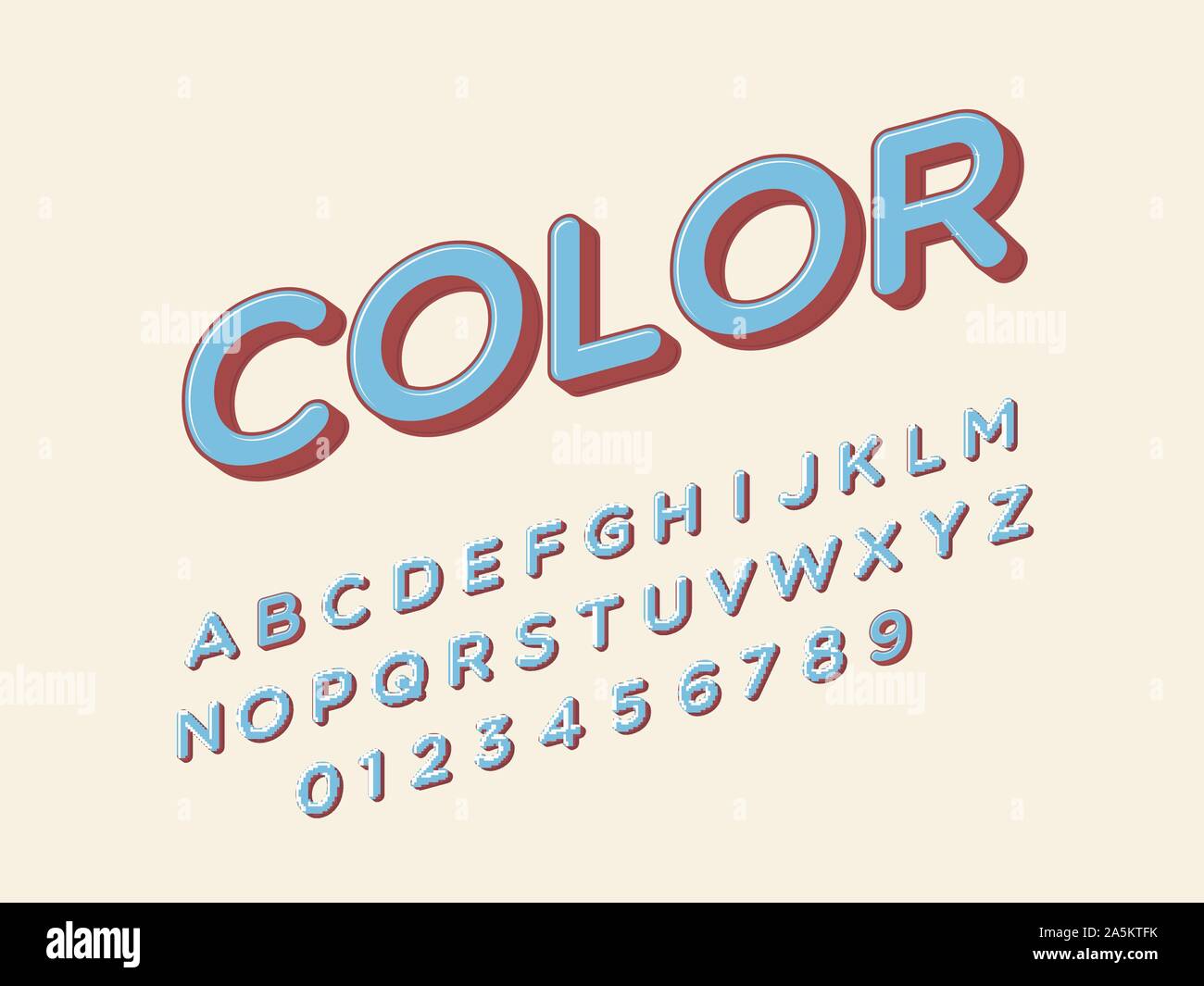 Retro color font and alphabet. Stock vector Stock Vector Image & Art ...