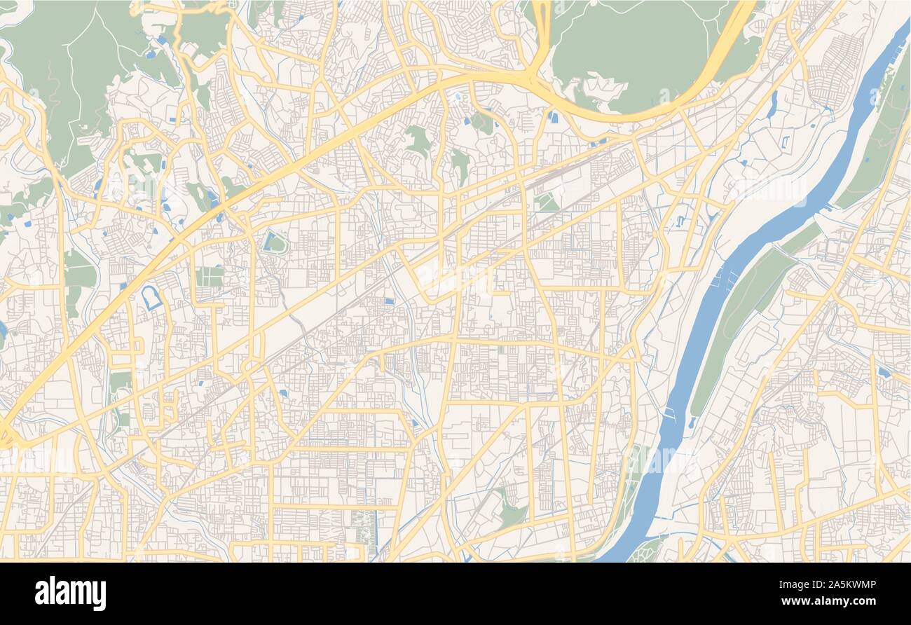 Printable street map of Takatsuki, Prefecture Osaka, Japan. Map ...