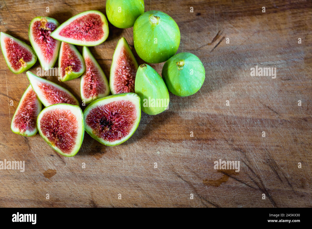 Fig - fresh figs and sliced fig fruits close-up showing texture on ...