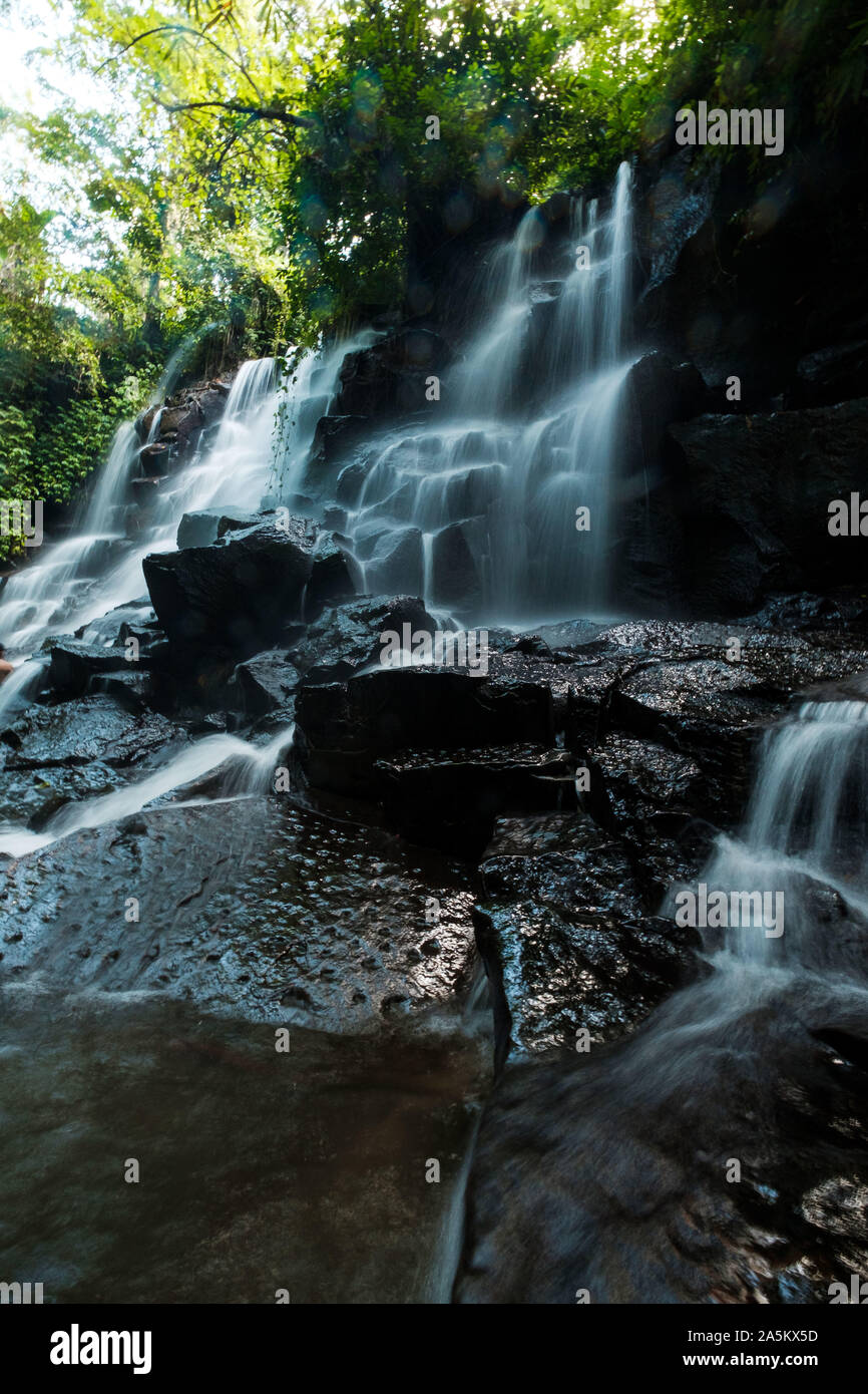 Waterfall wide shot, long exposure Stock Photo - Alamy