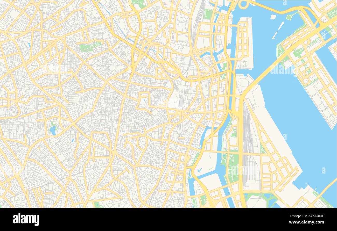Printable street map of Shinagawa, Prefecture Tokyo, Japan. Map ...