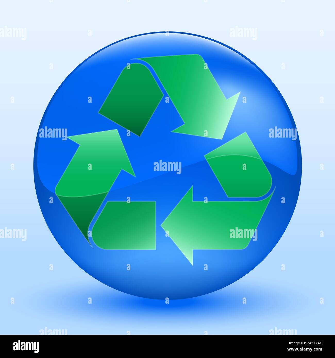 Recycle sign into a sphere. Shiny and crisp. Vector illustration Stock ...
