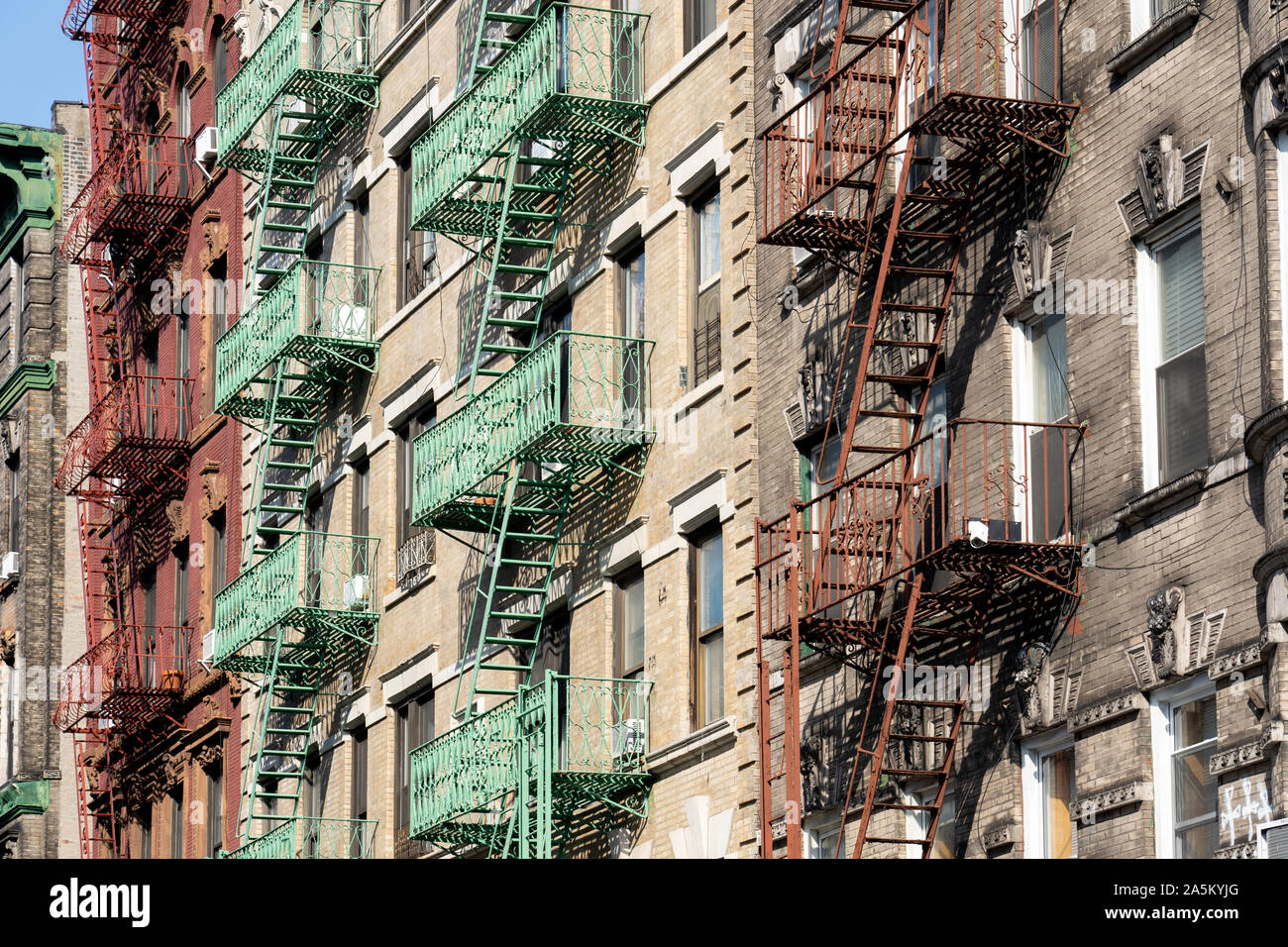 Buildings with Fire Escape in Manhattan, NYC Stock Photo - Alamy