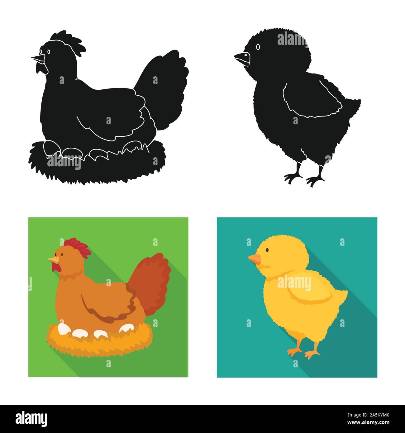 Vector illustration of breeding and kitchen sign. Collection of ...
