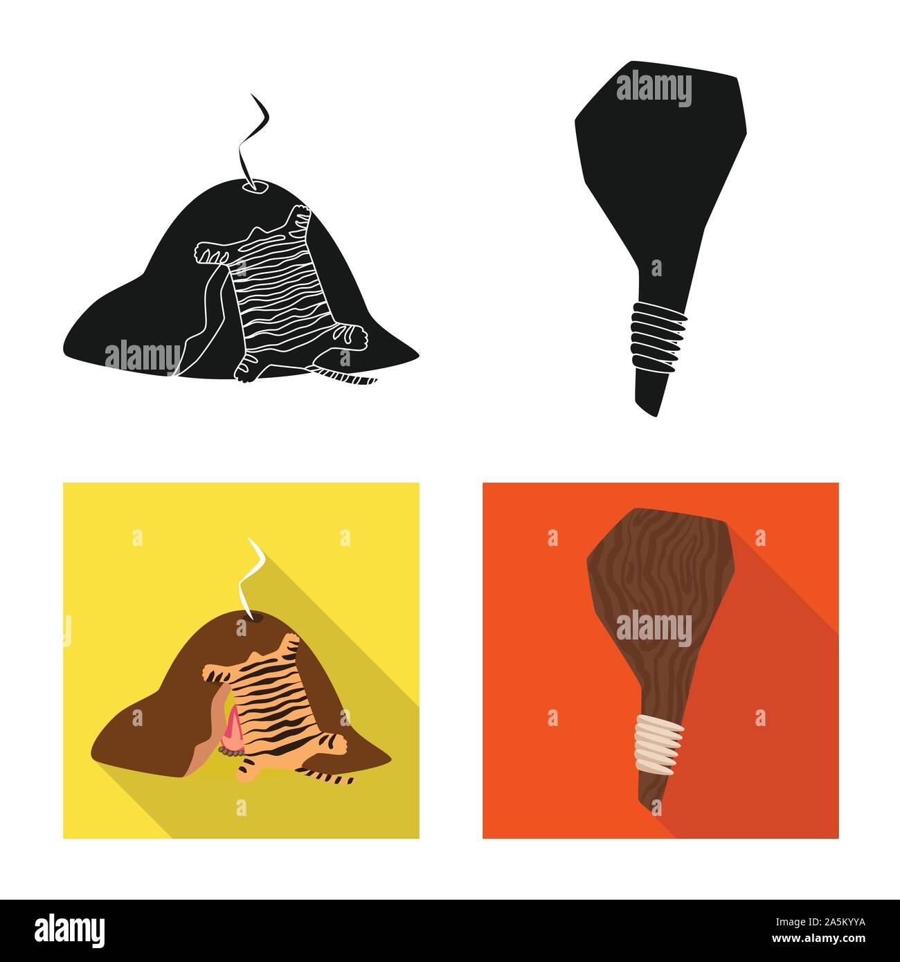 Vector illustration of evolution and prehistory logo. Set of evolution ...