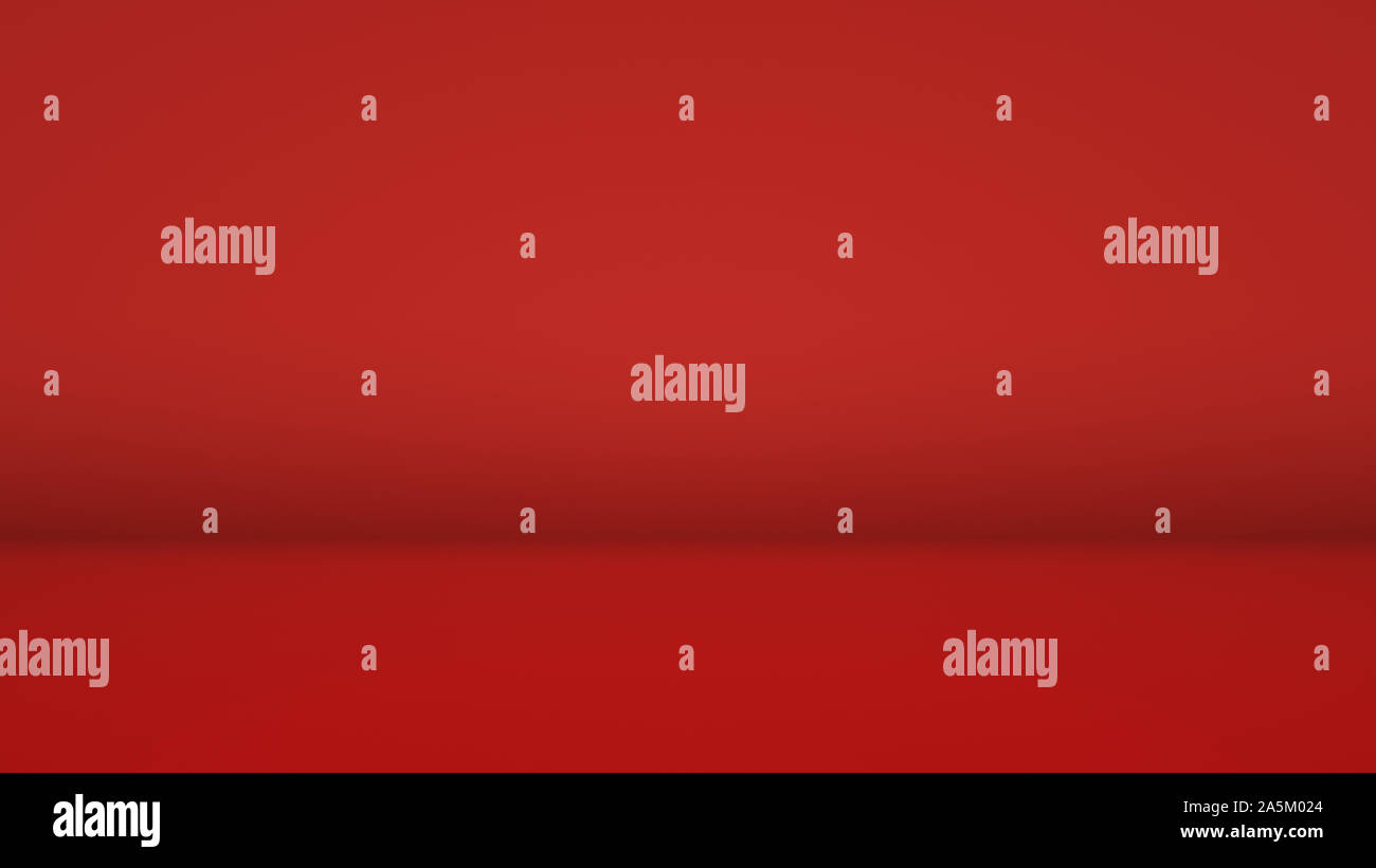Abstract red color empty room studio background wide screen for ...