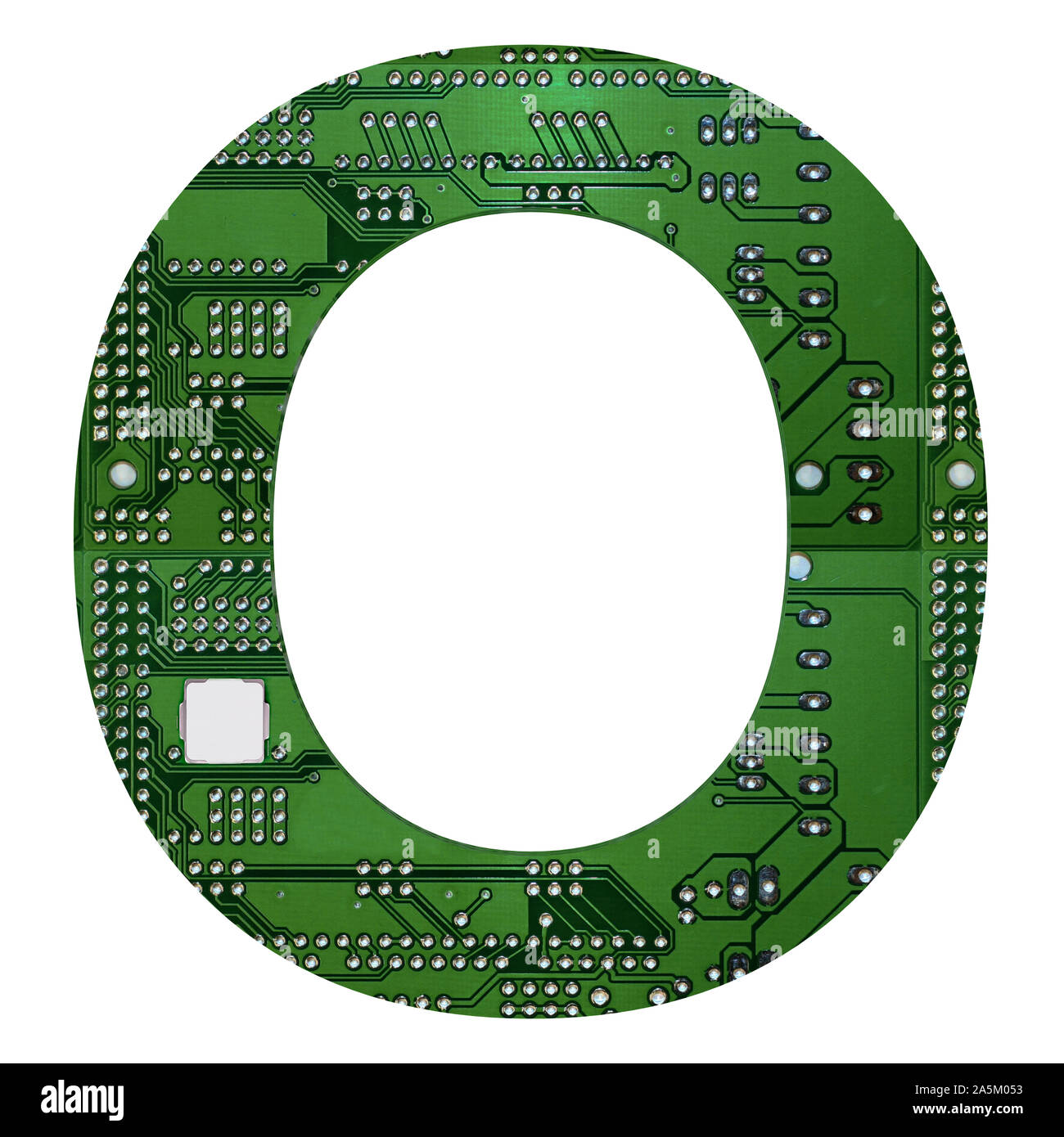 Letter O, Alphabet in circuit board style. Digital hi-tech letter ...