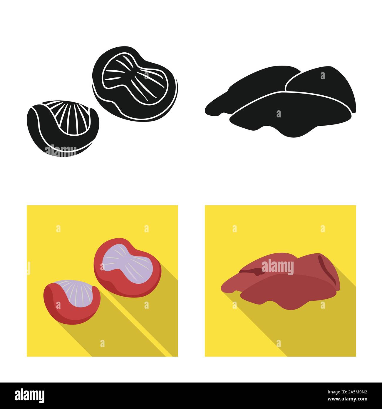 Vector illustration of product and poultry sign. Collection of product ...