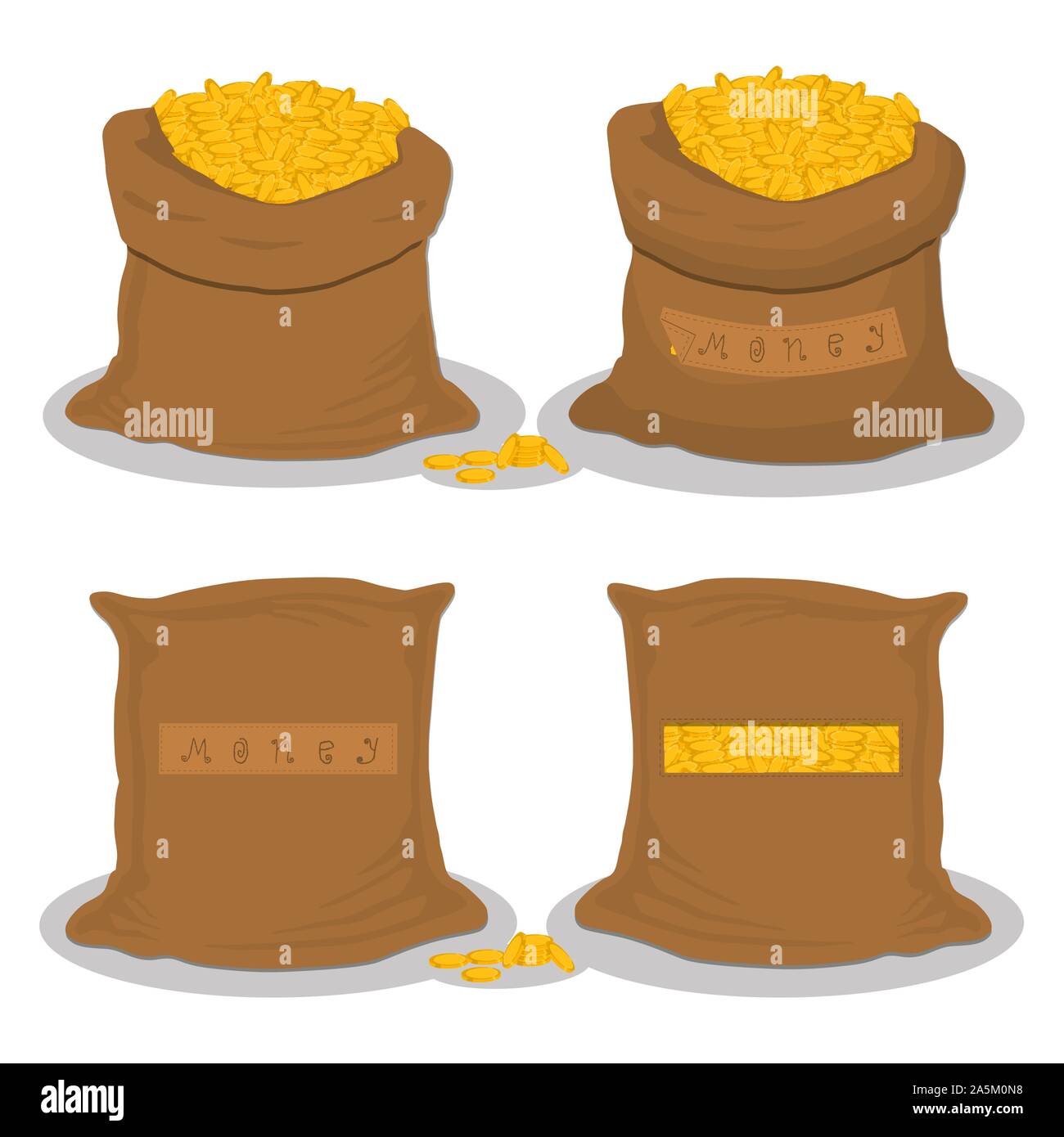 Money sack on pile Stock Vector Images - Alamy