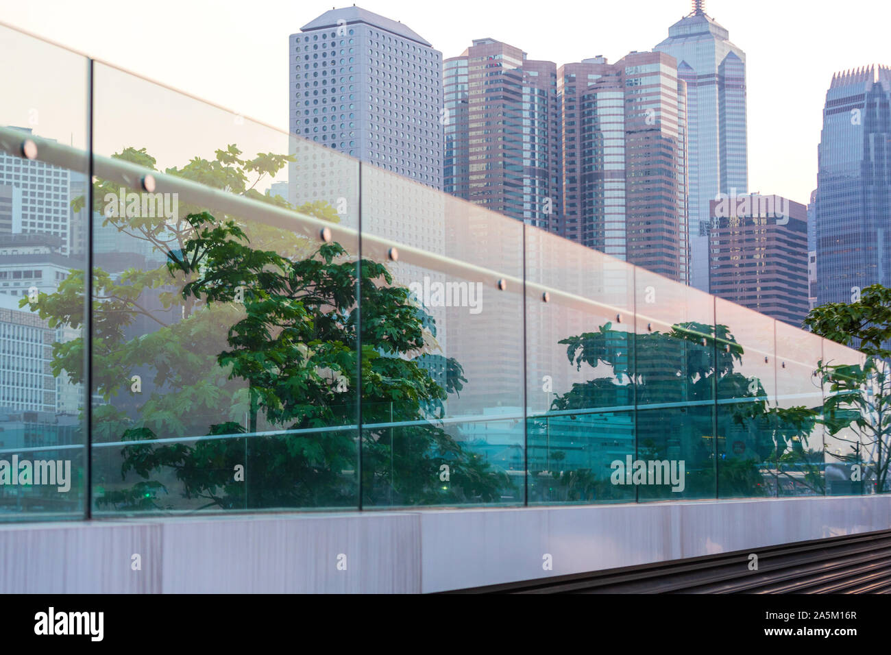 Glass Reflection at City Park in Hong Kong Stock Photo - Alamy