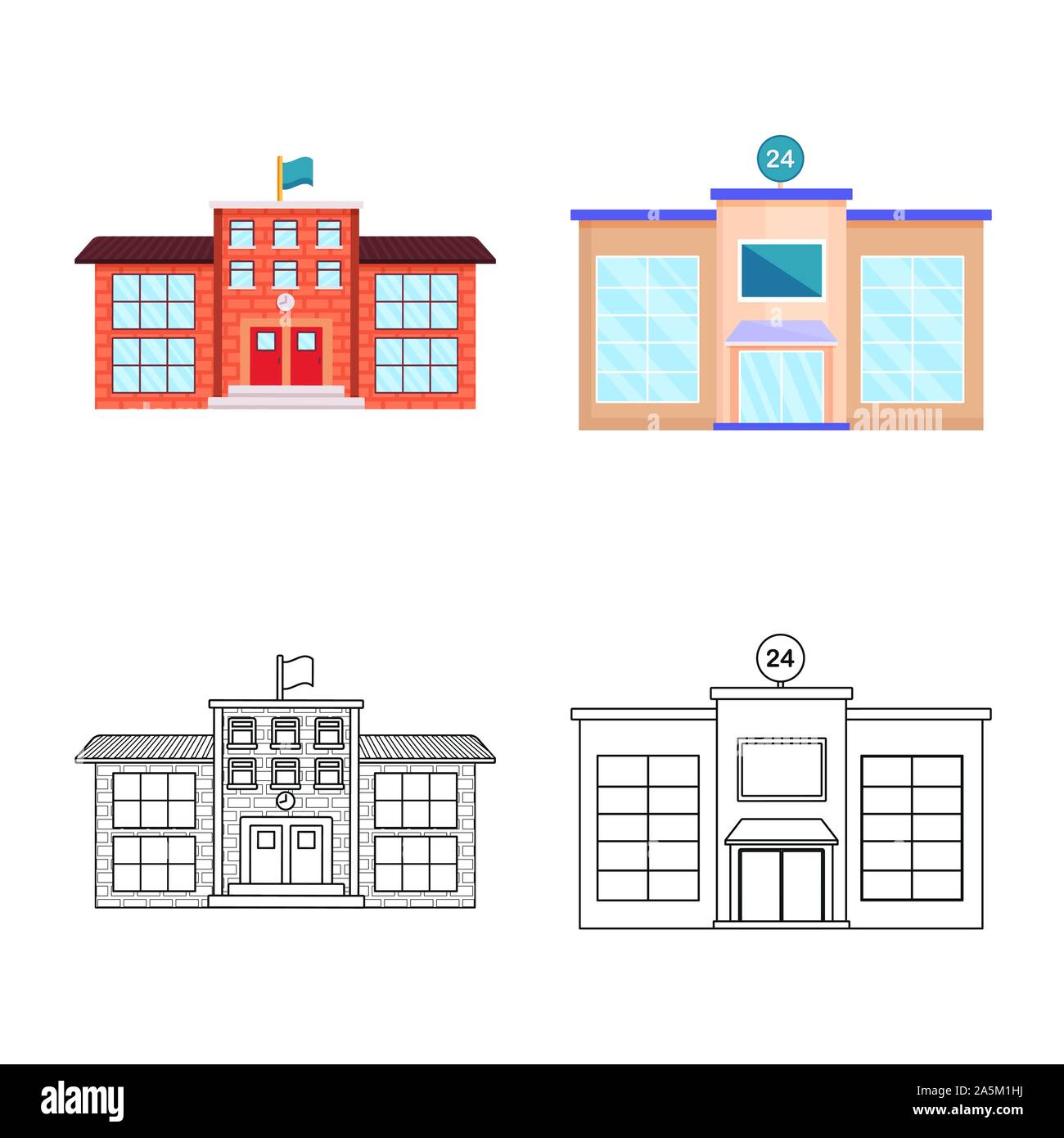 Vector design of municipal and center logo. Collection of municipal and ...