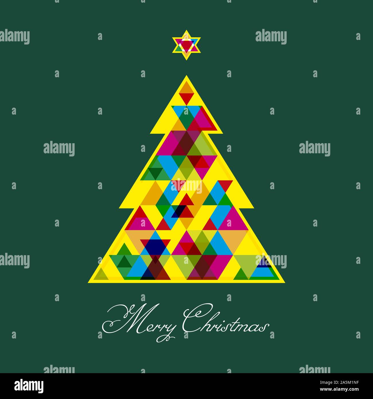 Geometric christmas tree made by triangles. Vector illustration Stock ...