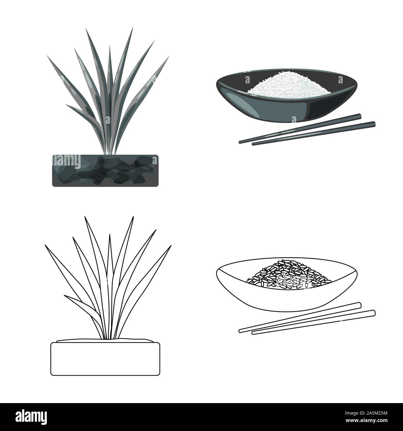 Vector design of crop and ecological logo. Set of crop and cooking ...