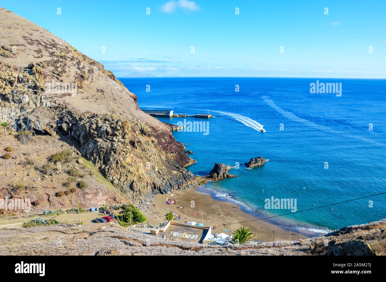 Beautiful Prainha Beach by the Atlantic Ocean in Madeira, Portugal ...
