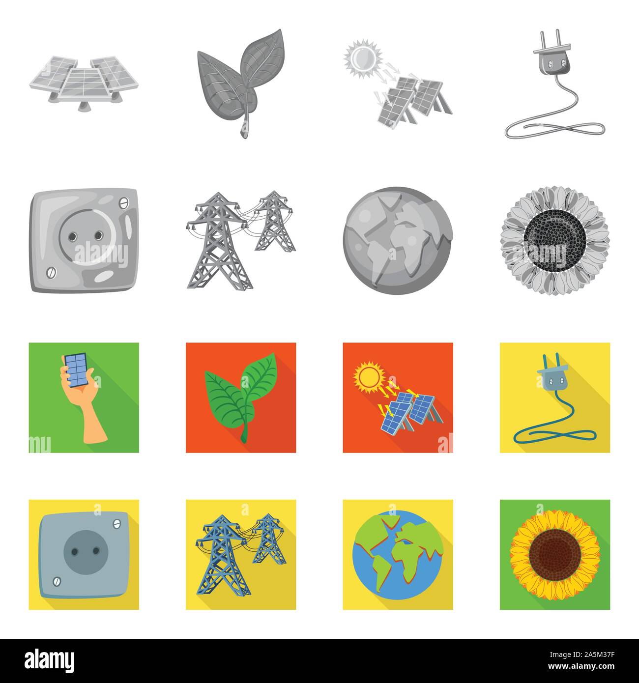 Isolated object of innovation and technology symbol. Collection of ...