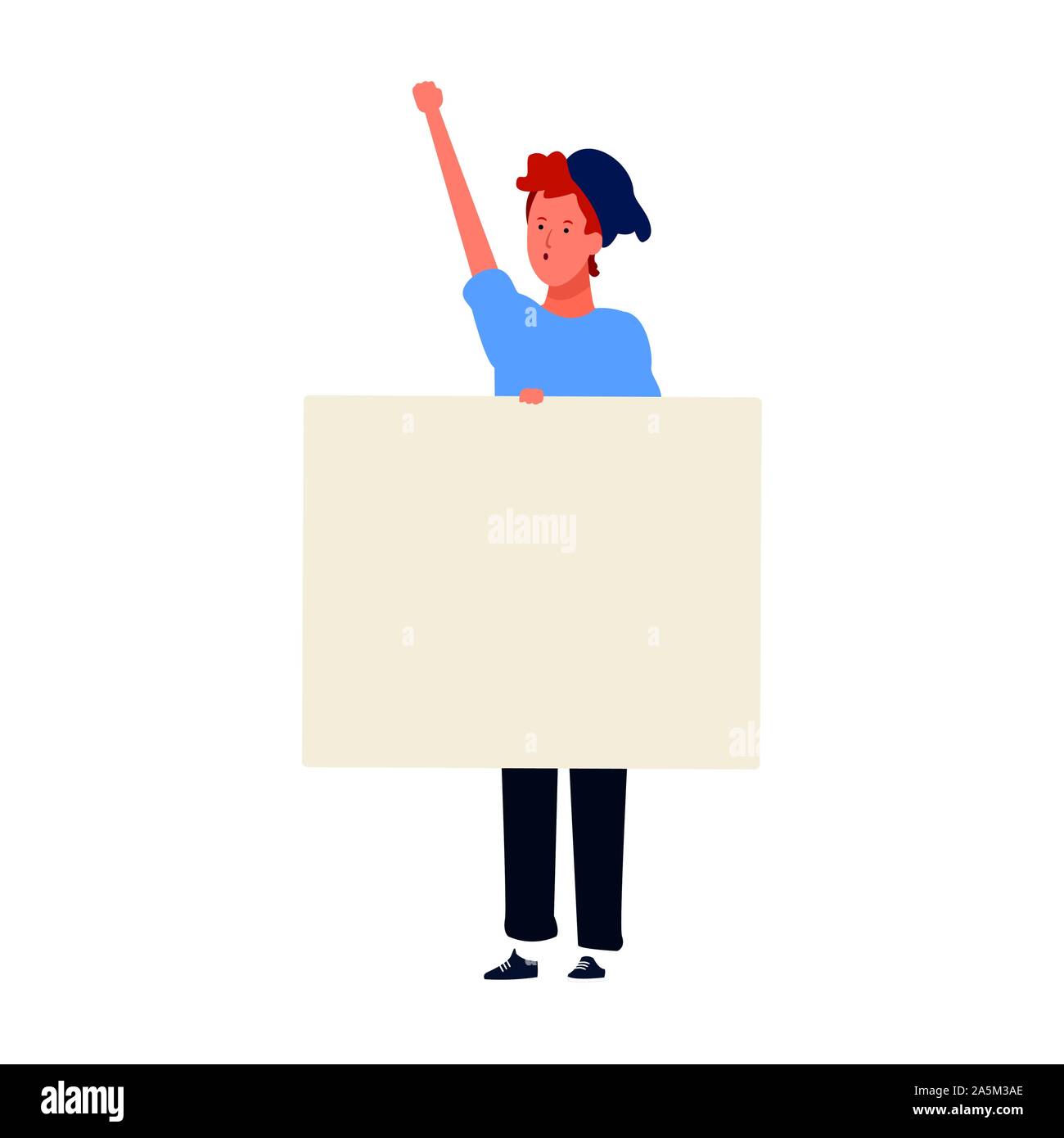 cartoon man standing with placard icon Stock Vector Image & Art - Alamy