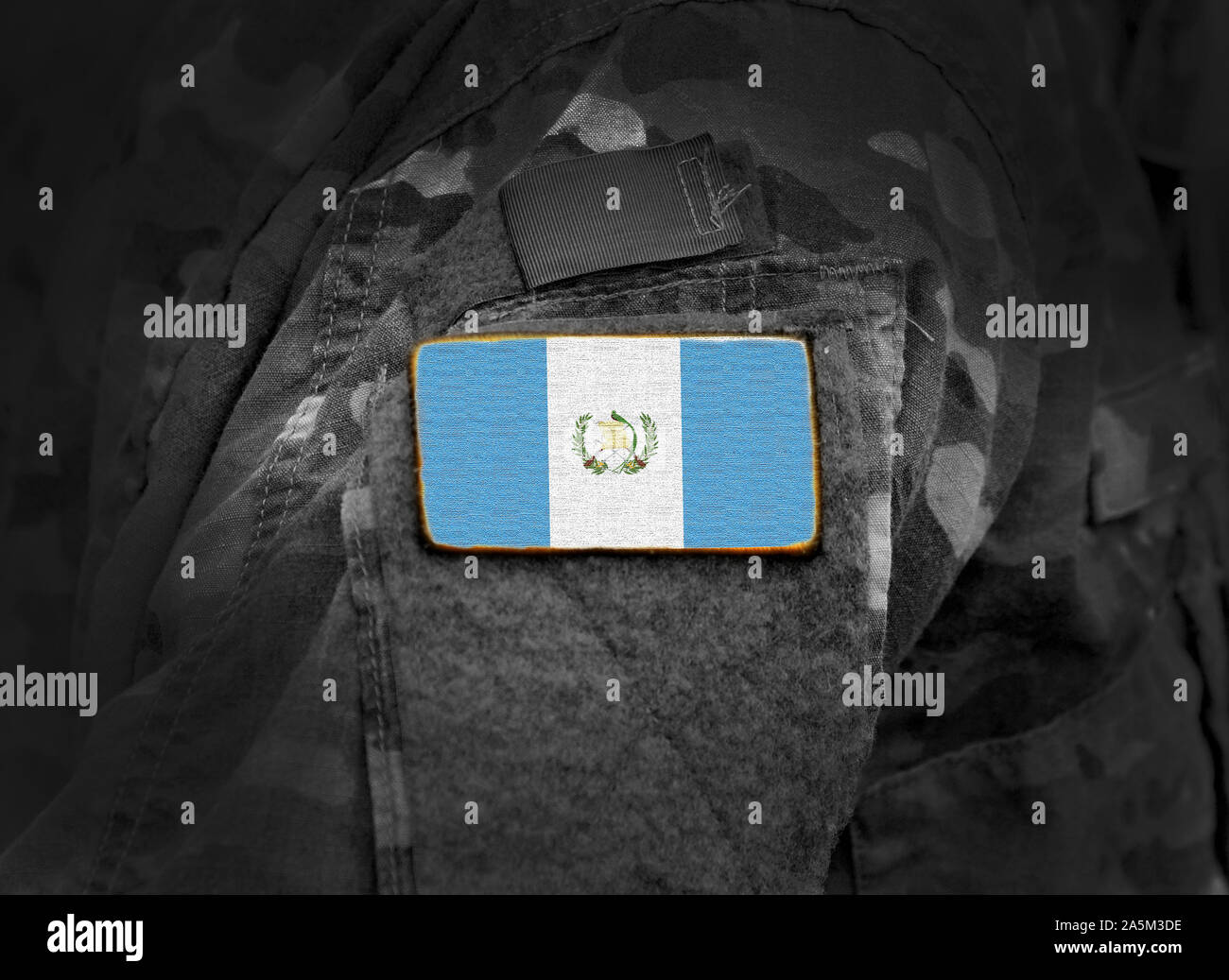 Flag of Guatemala on military uniform. Army, troops, soldier (collage ...