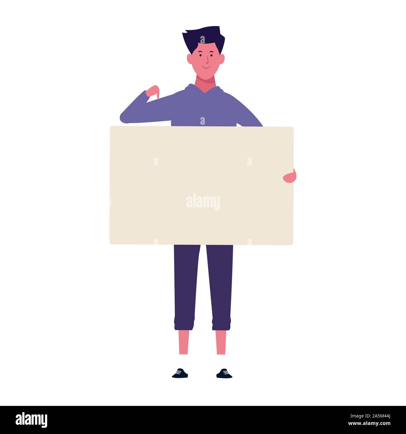 cartoon man showing placard icon Stock Vector Image & Art - Alamy