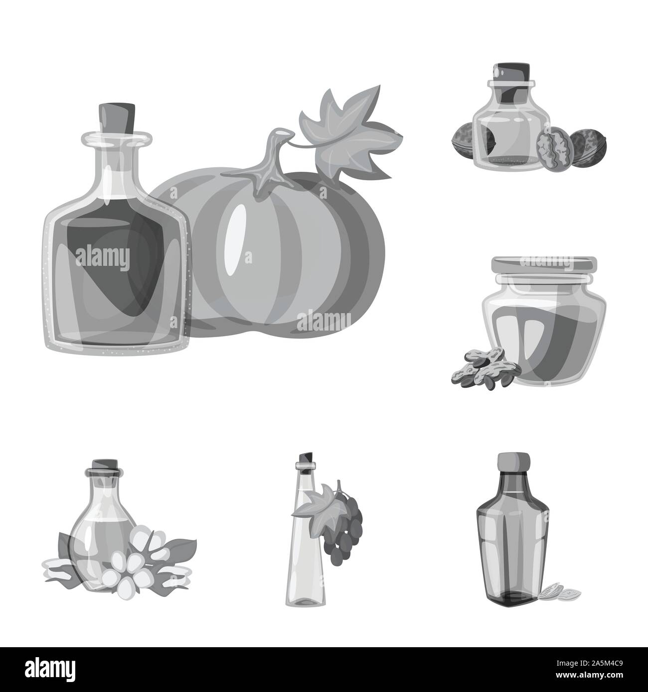 Vector illustration of nutrition and organics sign. Collection of ...