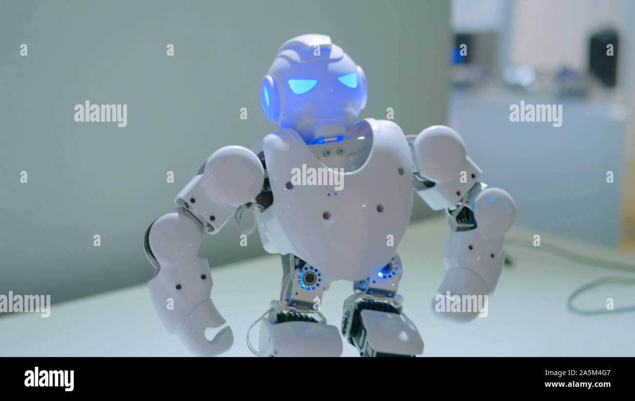 Humanoid robot dancing at robotic show Stock Photo - Alamy