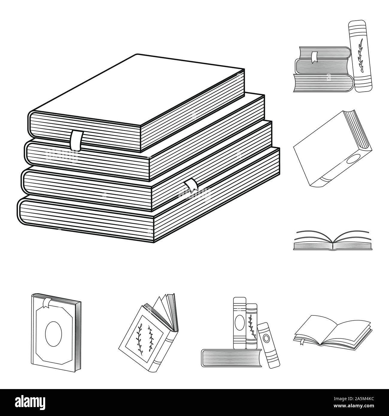 Vector illustration of study and literature logo. Set of study and ...