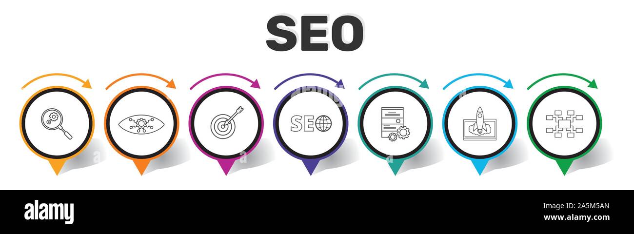 Seo Infographics vector design. Timeline concept include search ...